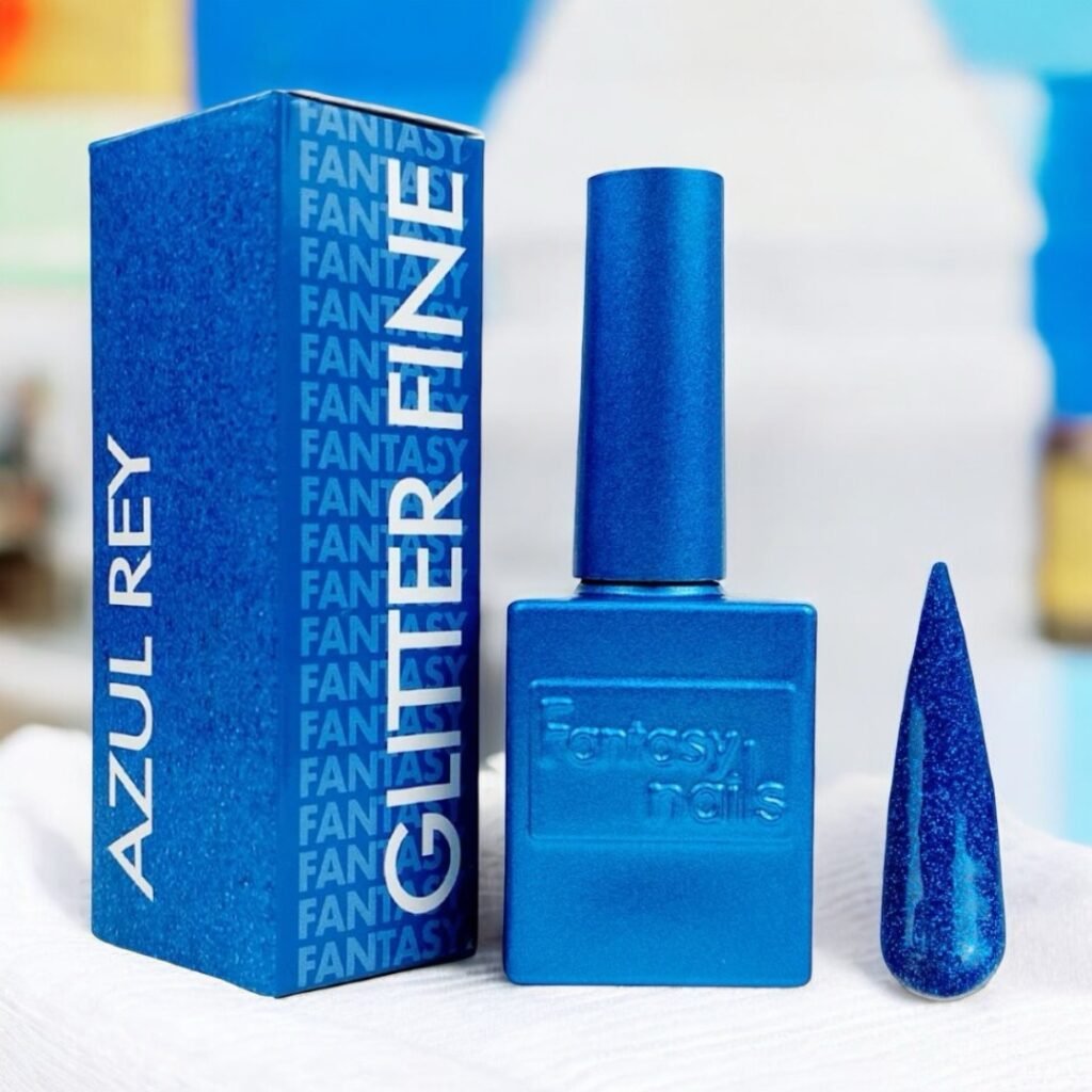 Gel Azul Rey con Glitter Fine de 13 ml de Fantasy Nails